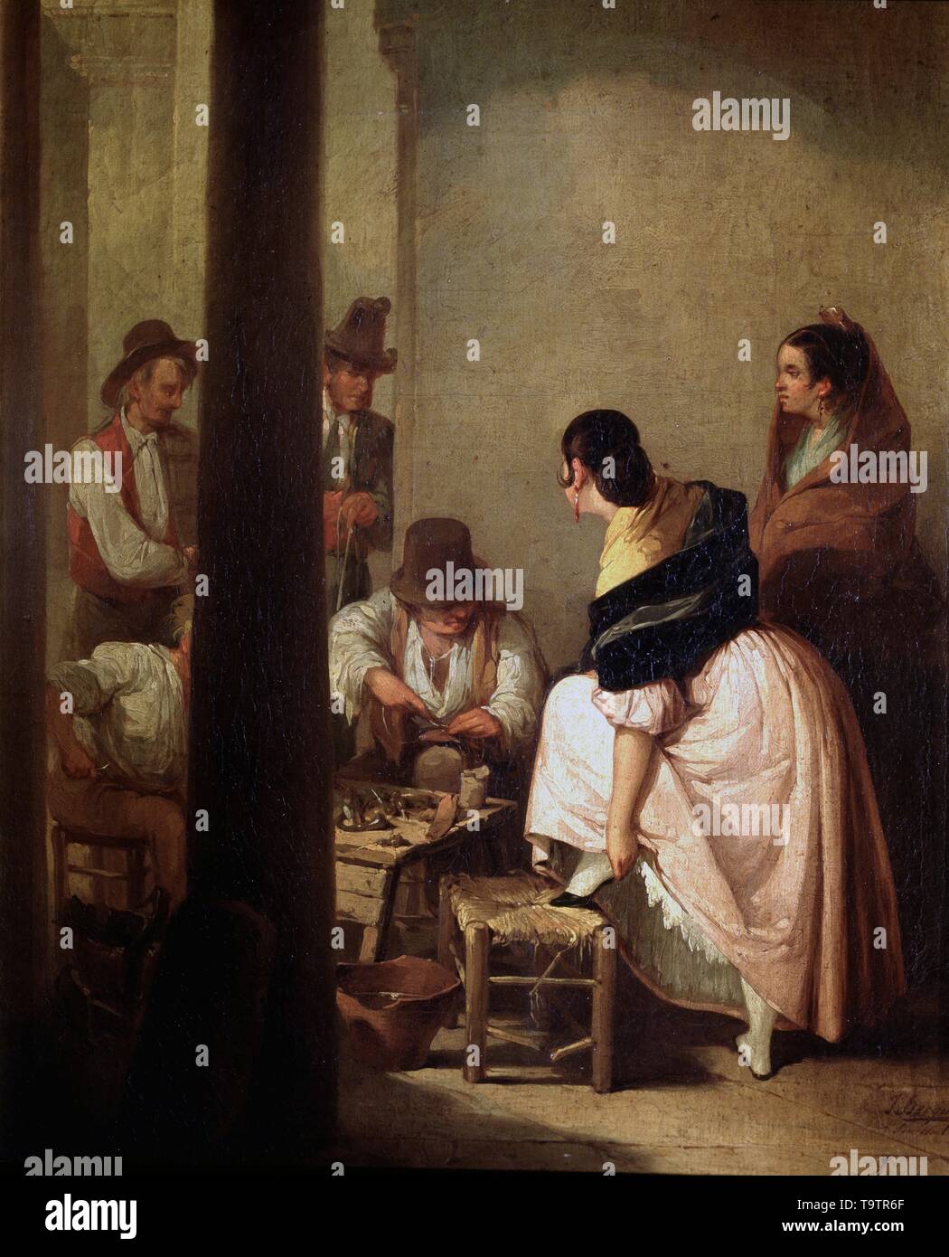 DOMINGUEZ BECQUER, JOSE PINTOR ESPAÑOL. SEVILLA 1805-1841 "ZAPATERO EN ...