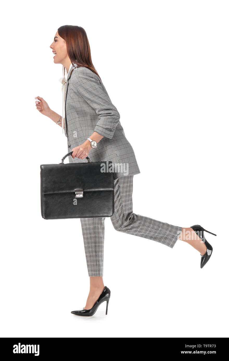 Woman suit and running shoes hi-res stock photography and images - Alamy