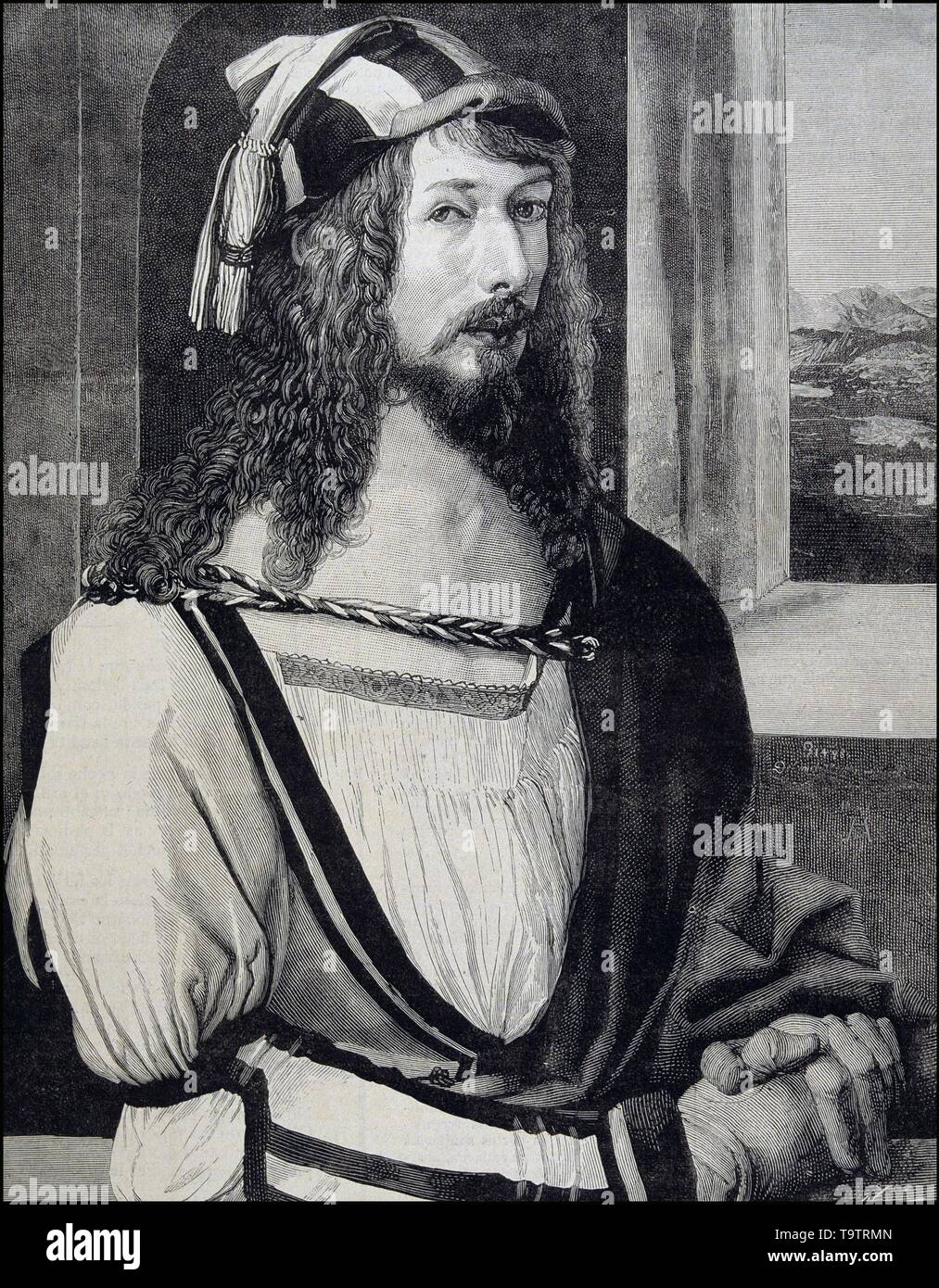 DURERO , ALBERTO PINTOR ALEMAN . 1471 - 1528 GRABADO AUTORRETRATO ...