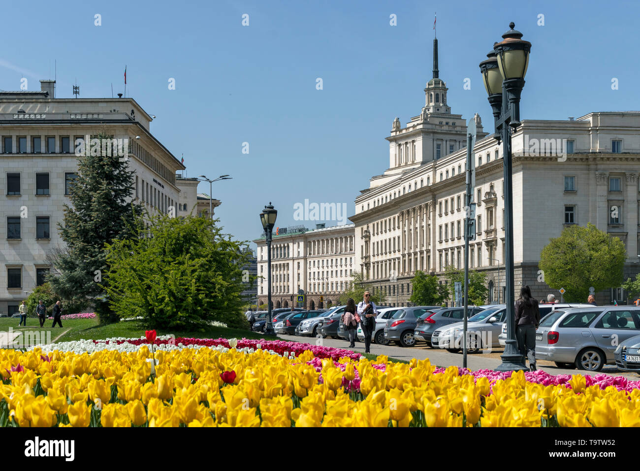 SOFIA, BULGARIA - APRIL 24, 2019: Panoramic view of Knyaz Alexander I ...