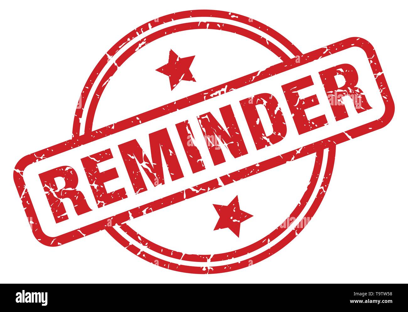 Reminder red round grunge Stock Vector Images - Alamy