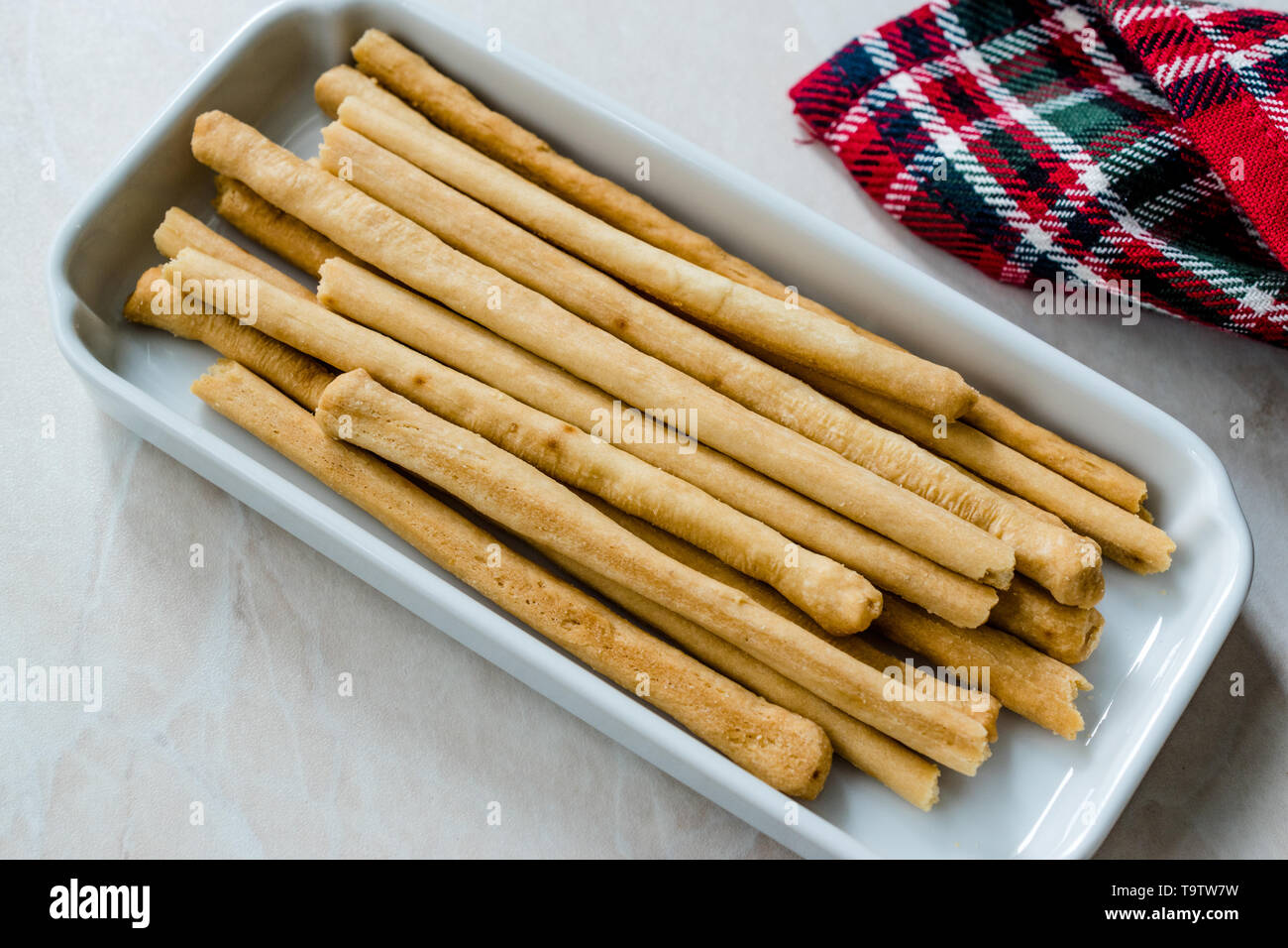 Salty Sticks in Plate Ready to Serve for Snack. Organic Appetizer Stock ...