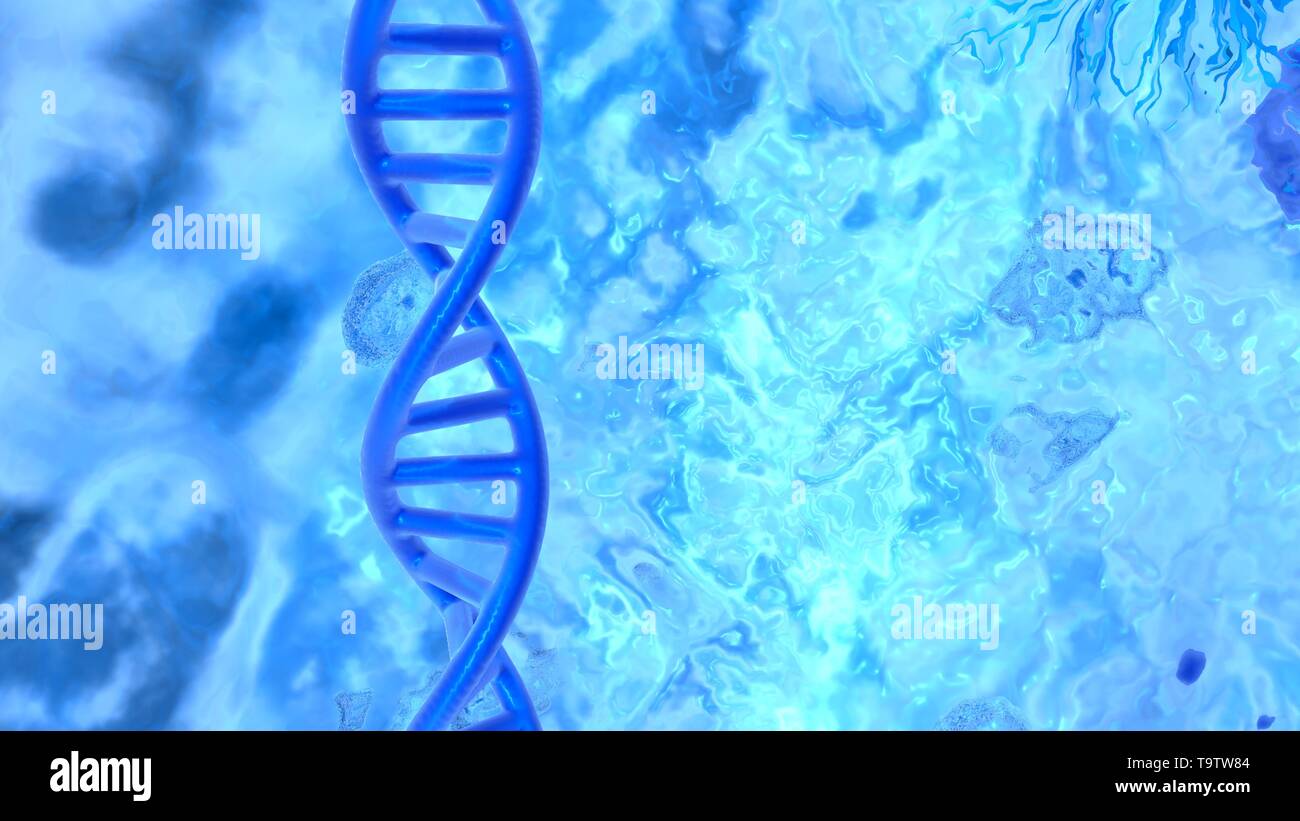 3D Illustration of DNA helix inside a living cell Stock Photo - Alamy