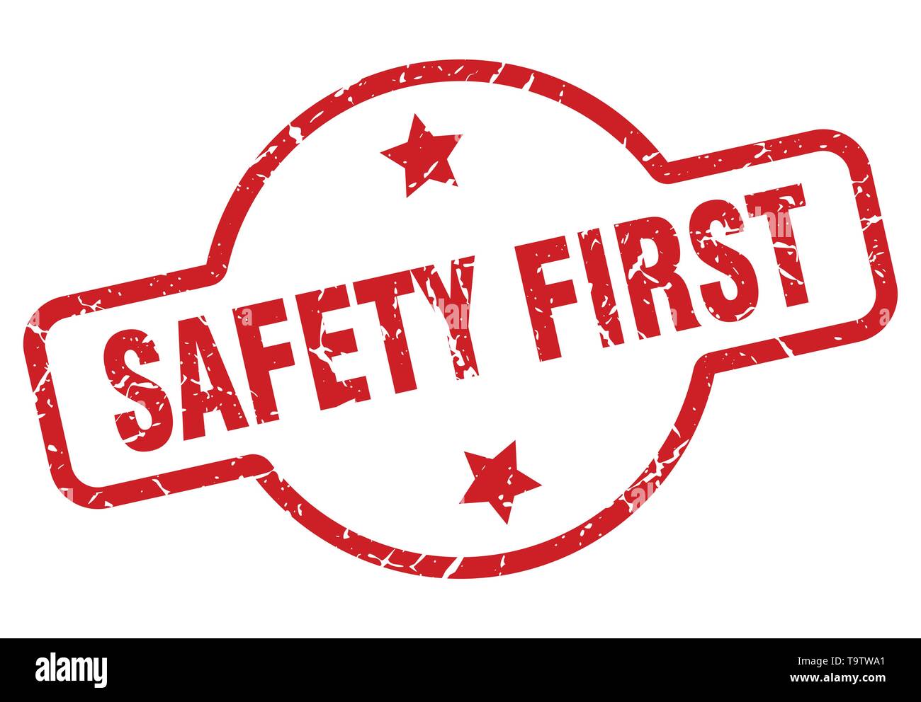 safety first stamp isolated on white Stock Vector Image & Art - Alamy