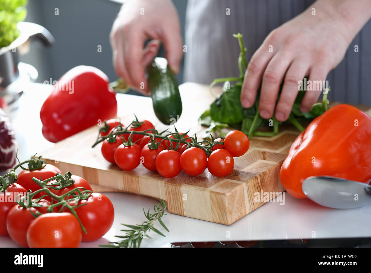 Male Hands Cooking Vegetables Kitchen Photography Stock Photo - Alamy