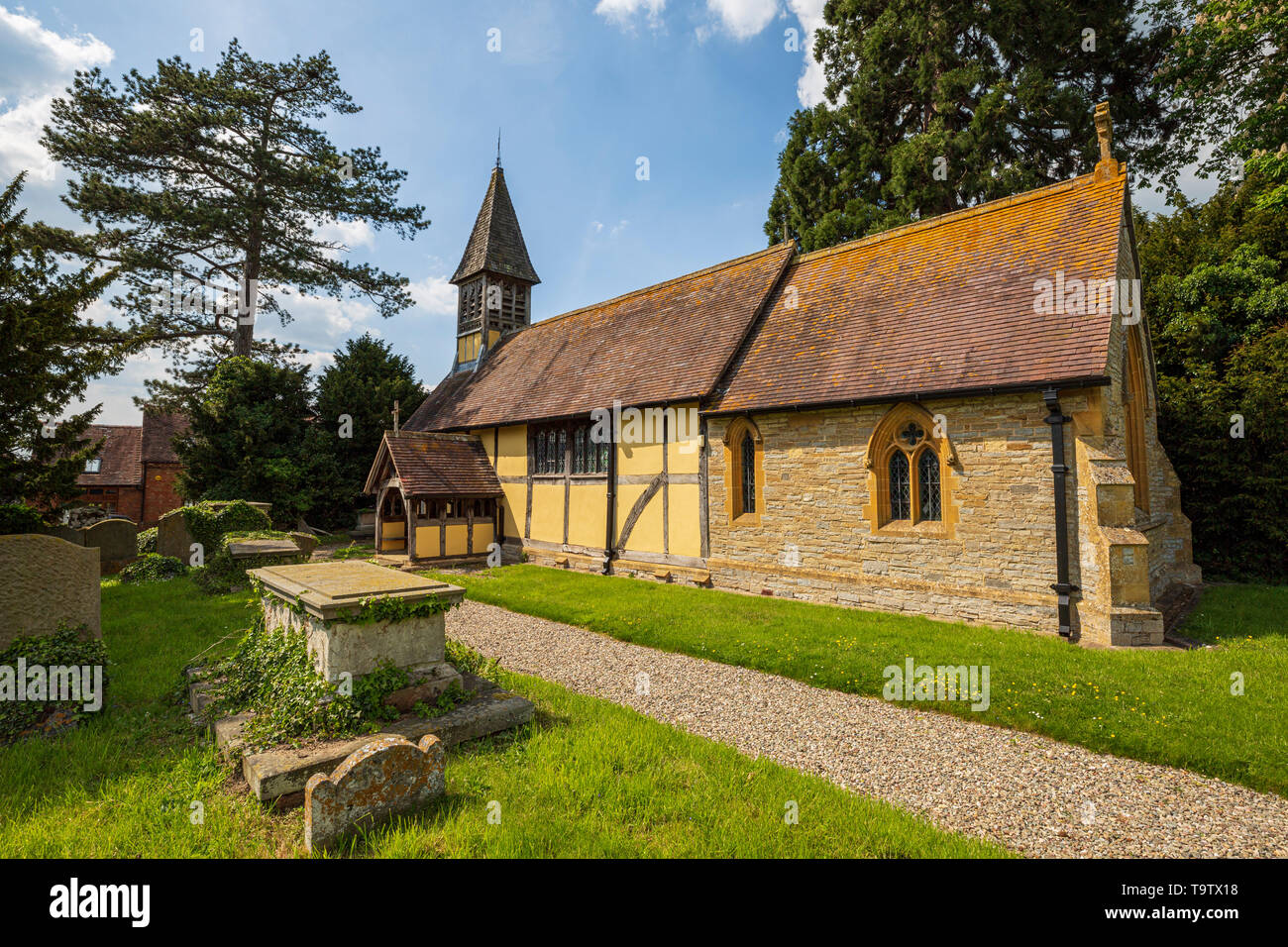 The 14th century Timber-frame church of St Peter at Besford in ...