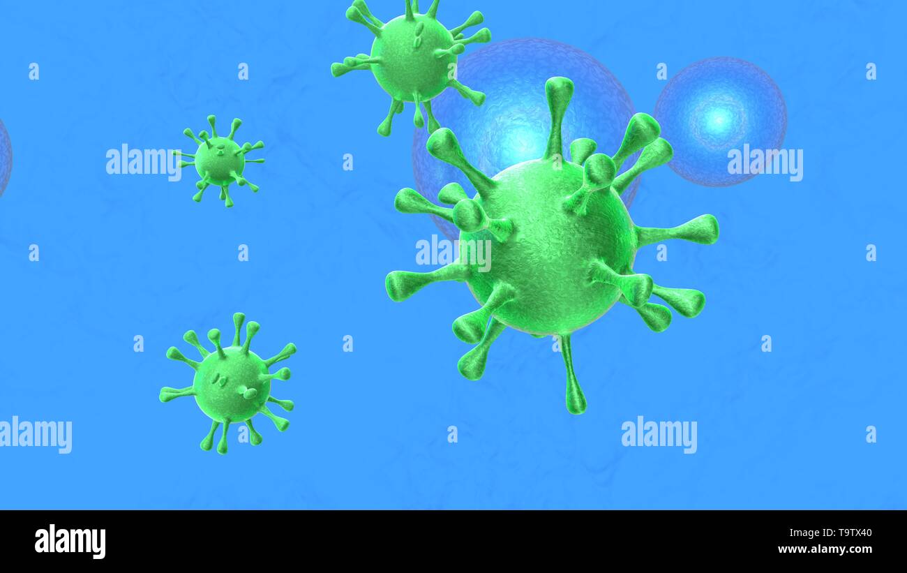 3D illustration of cell infected process by viruses Stock Photo - Alamy