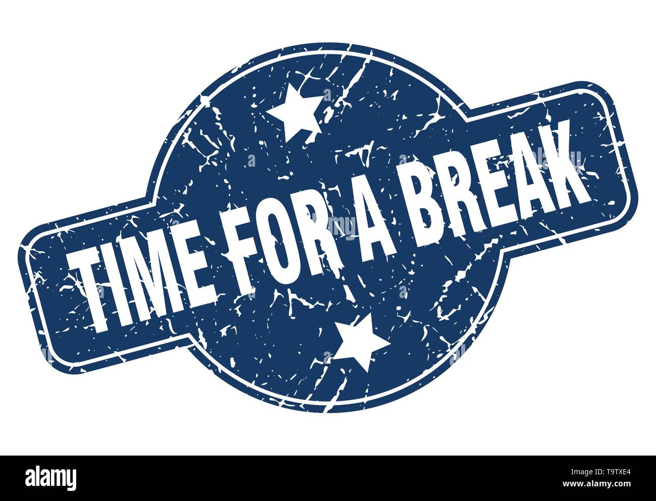 time for a break vintage round isolated stamp Stock Vector Image & Art ...