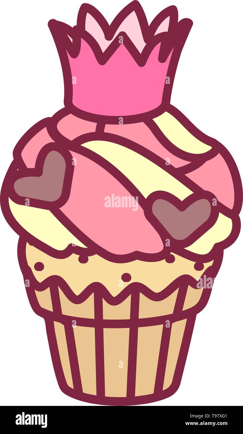 vector cute cupcake sweets, flat clip art Stock Vector Image & Art - Alamy