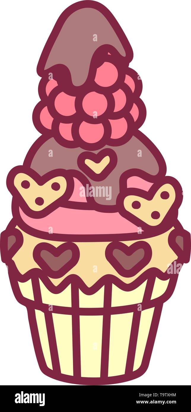 vector cute cupcake sweets, flat clip art Stock Vector Image & Art - Alamy