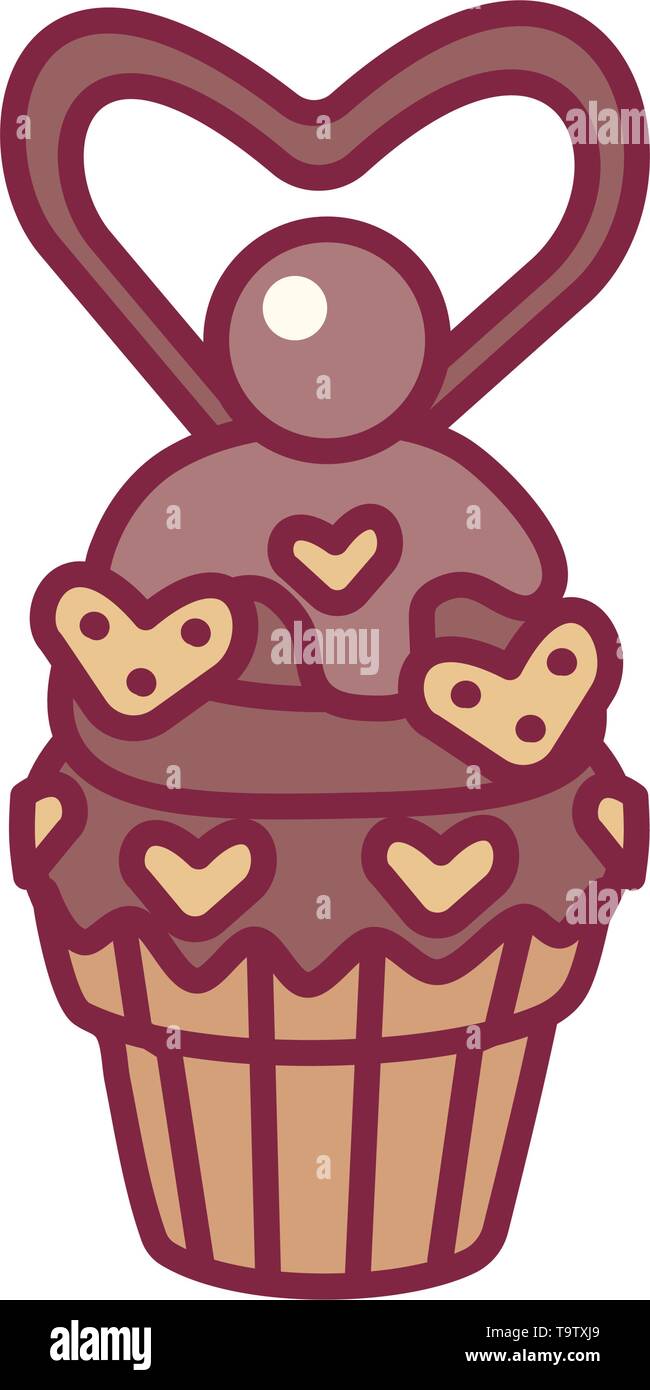 vector cute cupcake sweets, flat clip art Stock Vector Image & Art - Alamy