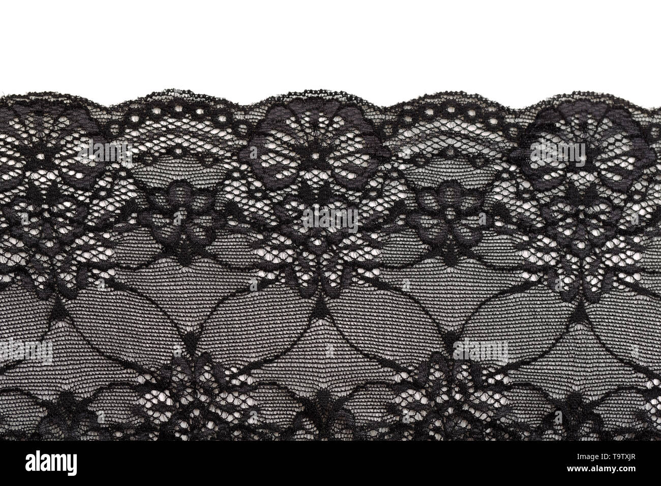 Black lace isolated on white background Stock Photo - Alamy