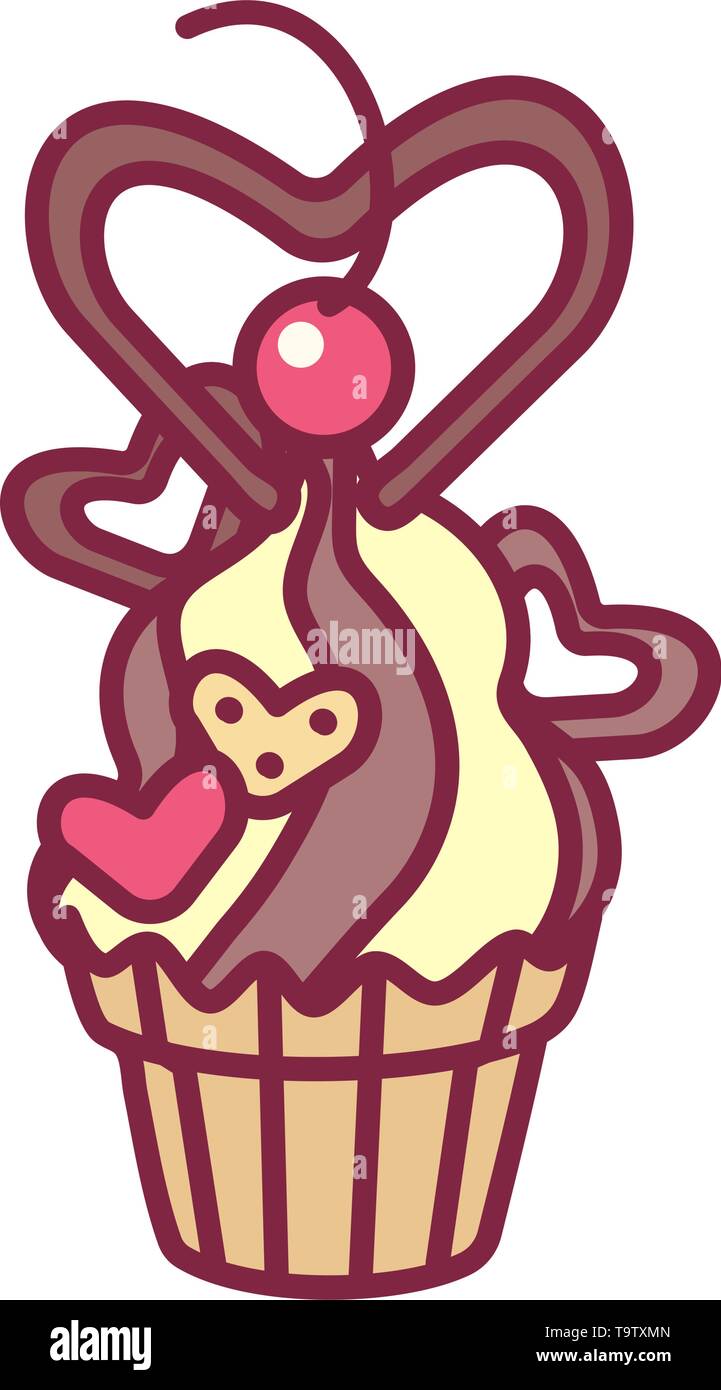vector cute cupcake sweets, flat clip art Stock Vector Image & Art - Alamy