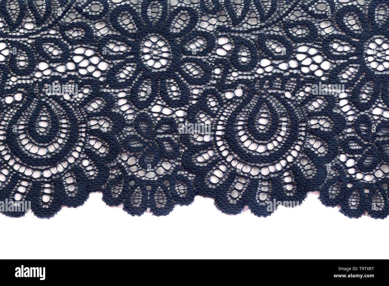 Blue lace isolated on white background Stock Photo - Alamy