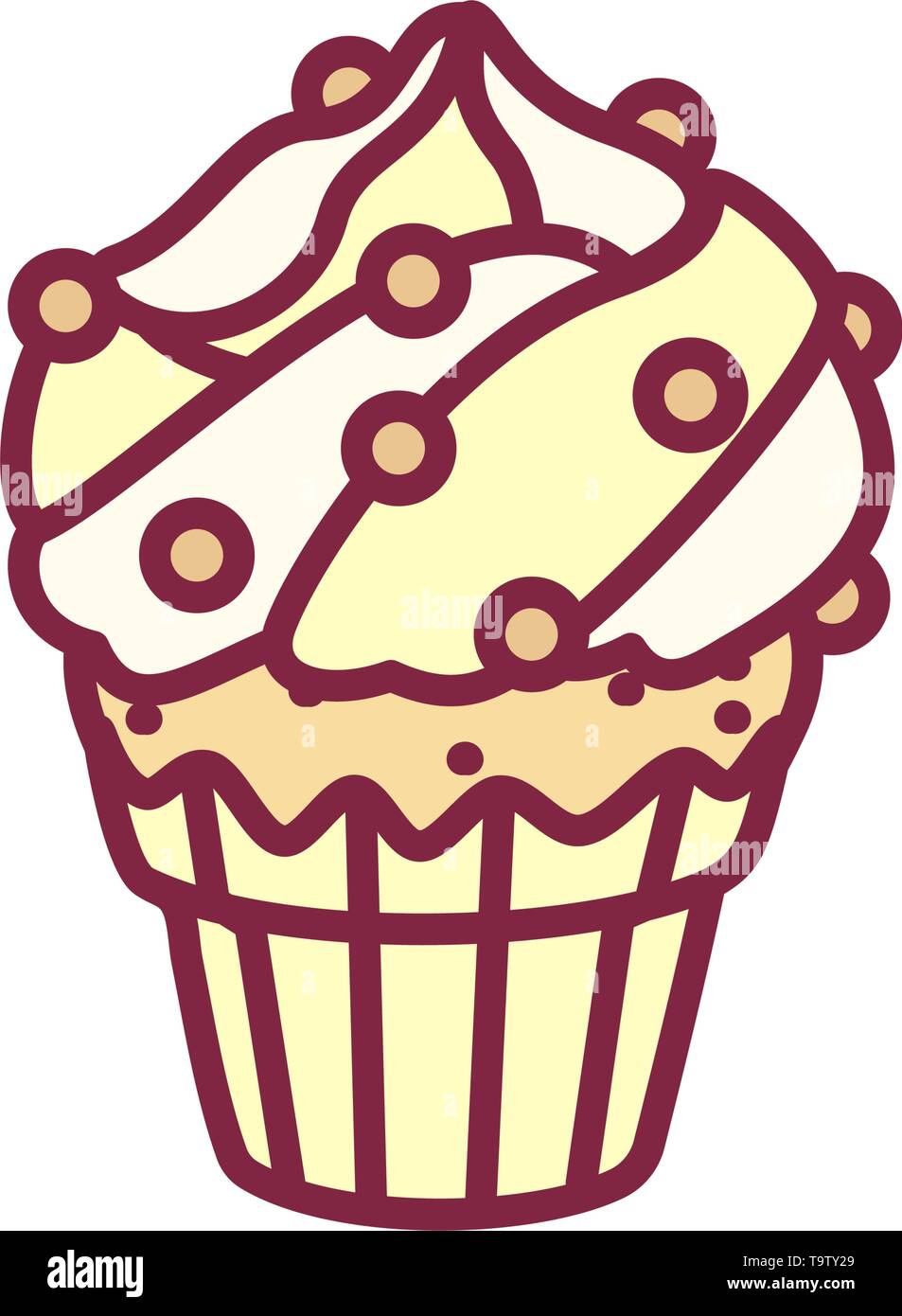 vector cute cupcake sweets, flat clip art Stock Vector Image & Art - Alamy