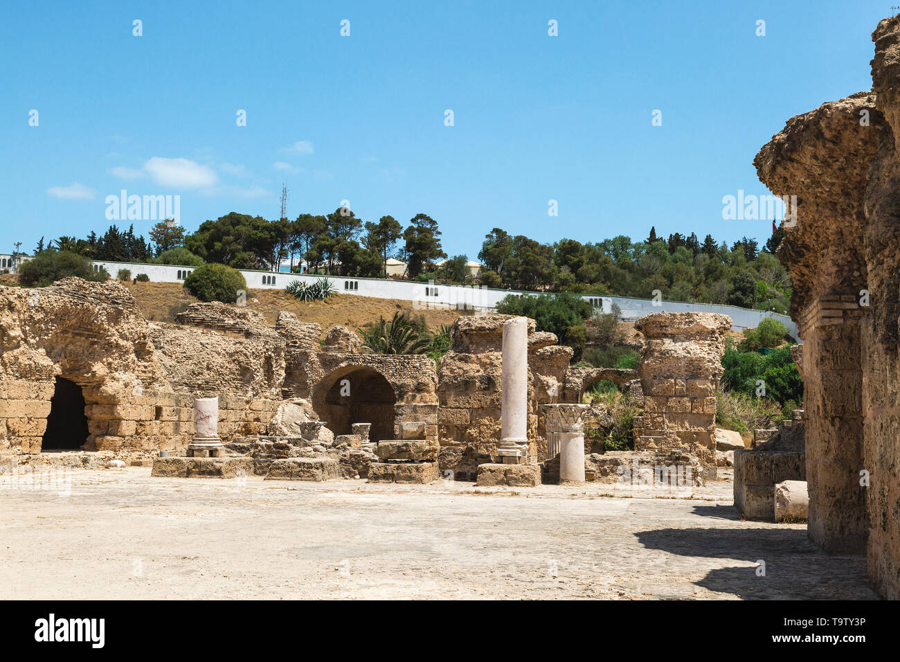 Pillar carthage tunisia old city roman baths hi-res stock photography ...