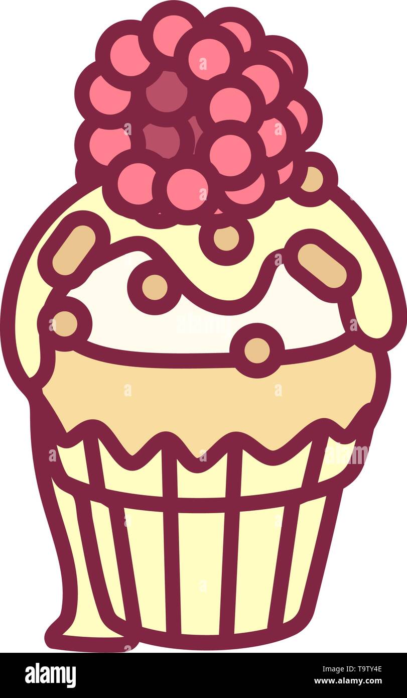 vector cute cupcake sweets, flat clip art Stock Vector Image & Art - Alamy