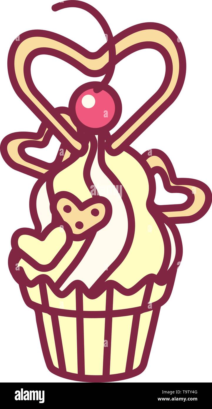 vector cute cupcake sweets, flat clip art Stock Vector Image & Art - Alamy