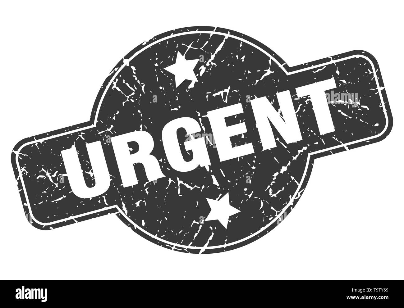 Urgent sign black round Black and White Stock Photos & Images - Alamy