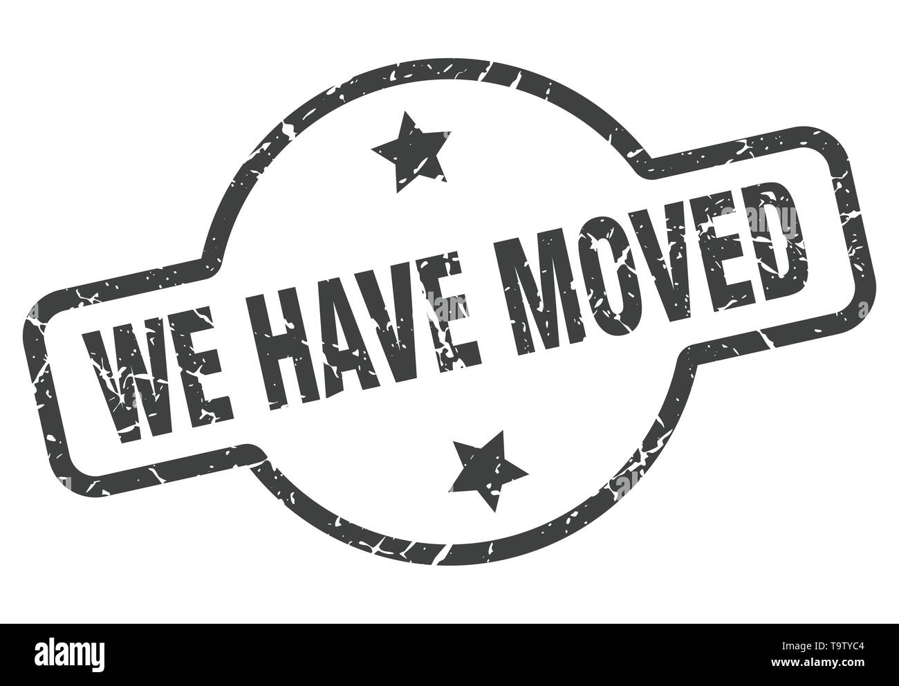 we have moved vintage round isolated stamp Stock Vector Image & Art - Alamy