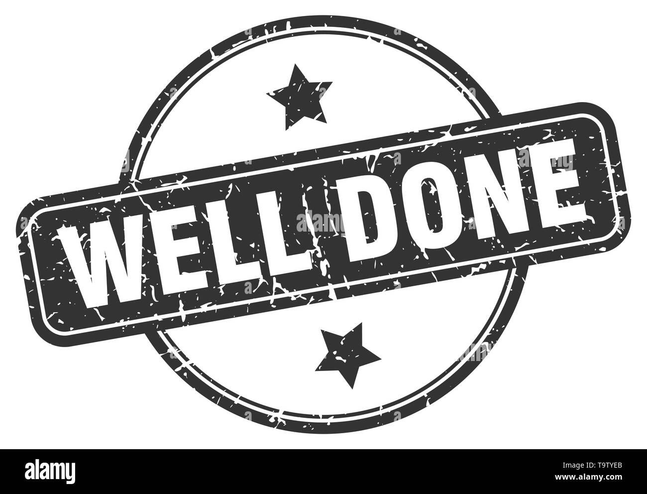 Well done stamp Black and White Stock Photos & Images - Alamy