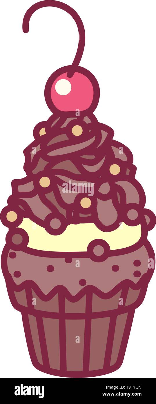 vector cute cupcake sweets, flat clip art Stock Vector Image & Art - Alamy