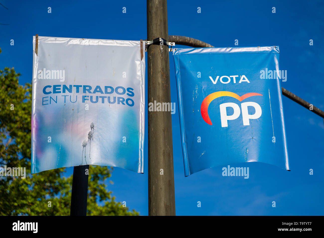 Valencia, Spain, May 20, 2019: Spanish municipal elections posters ...
