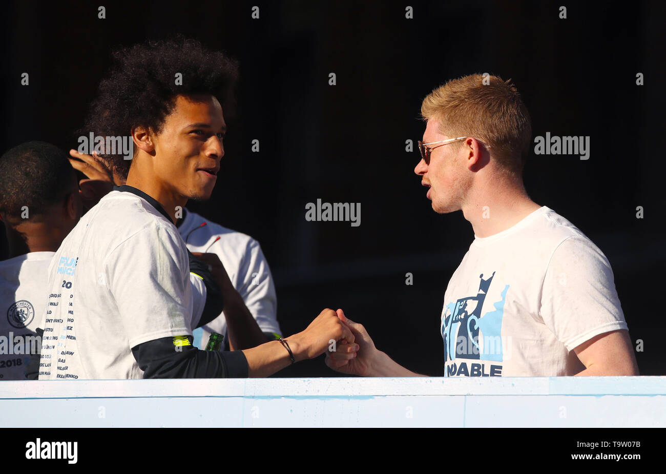 Manchester City's Leroy Sane (left) and Manchester City's Kevin De ...