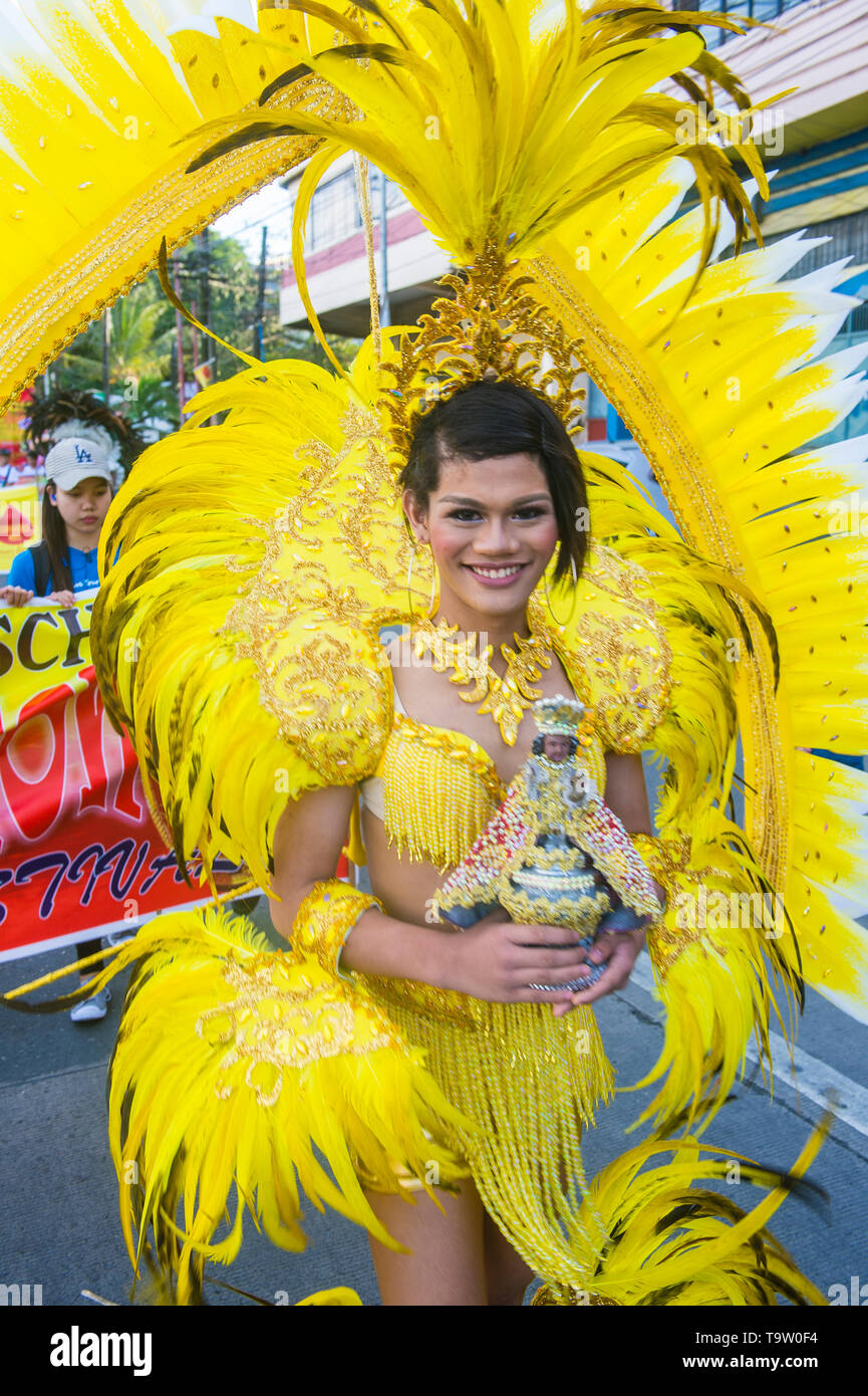 Participant in the Dinagyang Festival in Iloilo Philippines Stock Photo ...