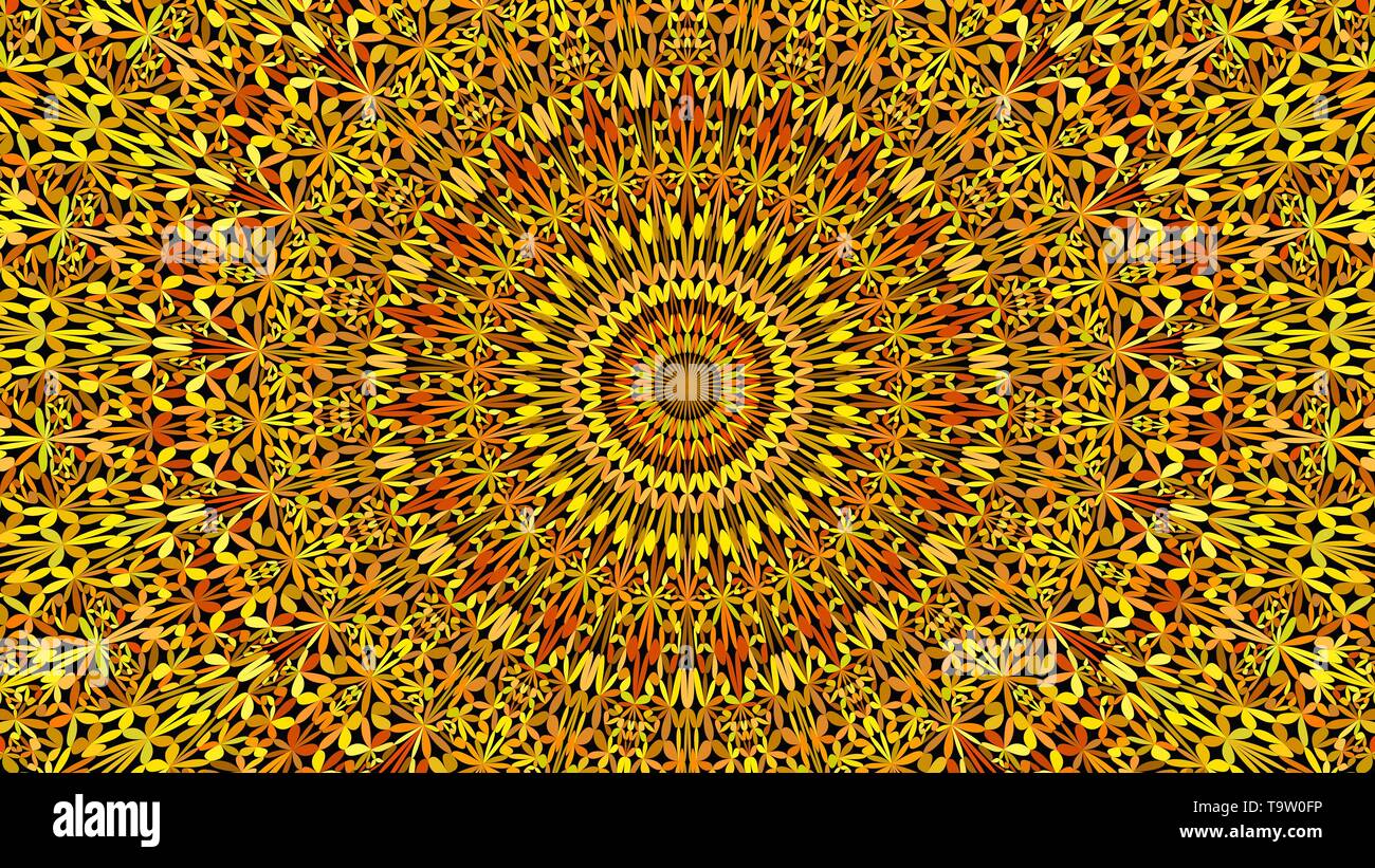 Orange abstract jungle garden mandala background - vector illustration ...
