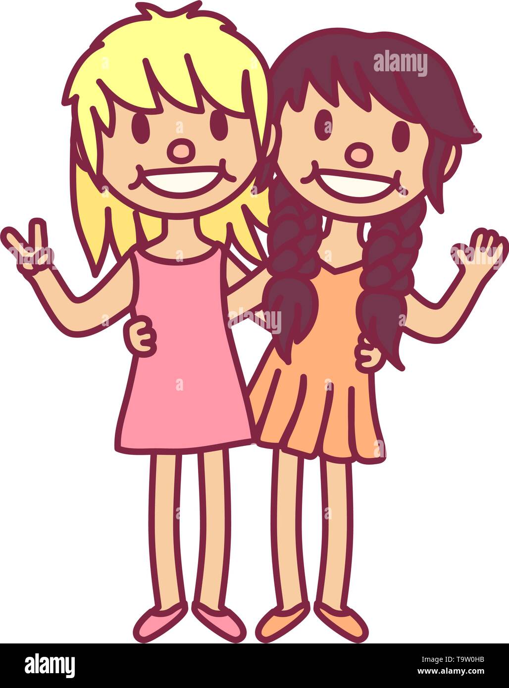 vector cute cartoon kids, child clip art Stock Vector Image & Art - Alamy