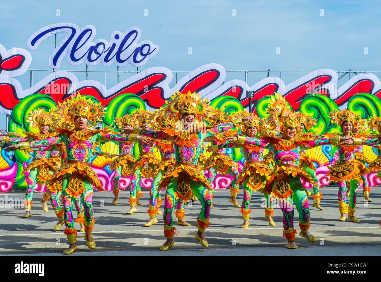 Participants in the Dinagyang Festival in Iloilo Philippines Stock ...