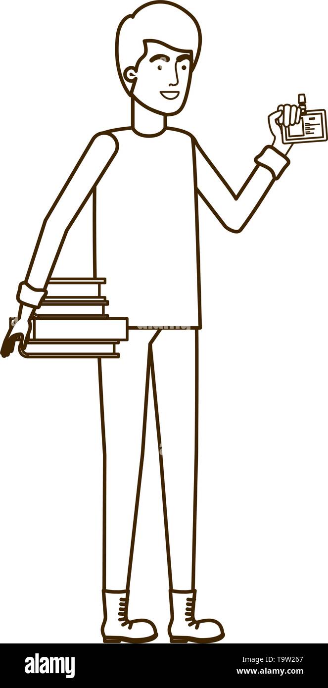 man with books in white background Stock Vector Image & Art - Alamy