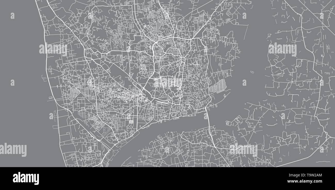 Urban vector city map of Chittagong, Bangladesh Stock Vector Image ...