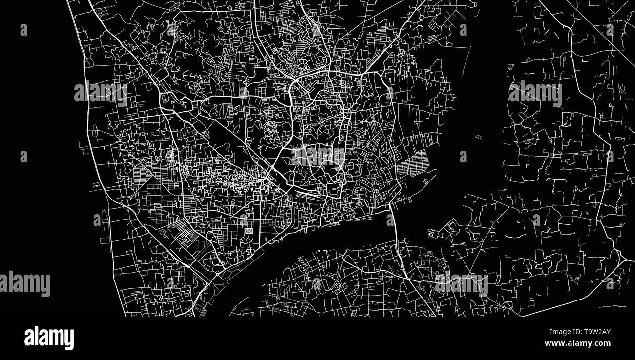 Urban vector city map of Chittagong, Bangladesh Stock Vector Image ...