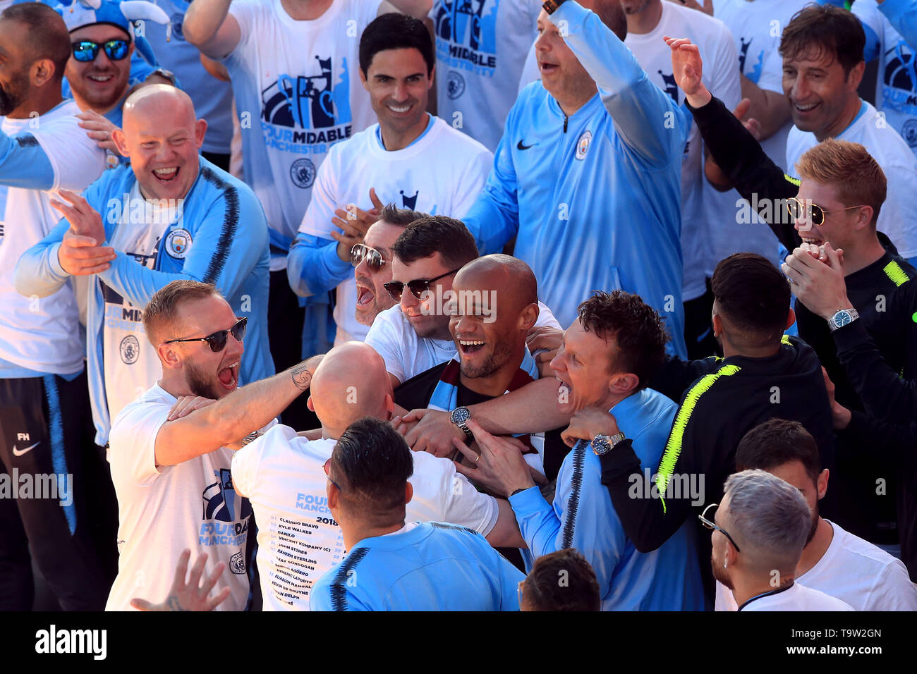 Manchester city bus trophies hi-res stock photography and images - Alamy