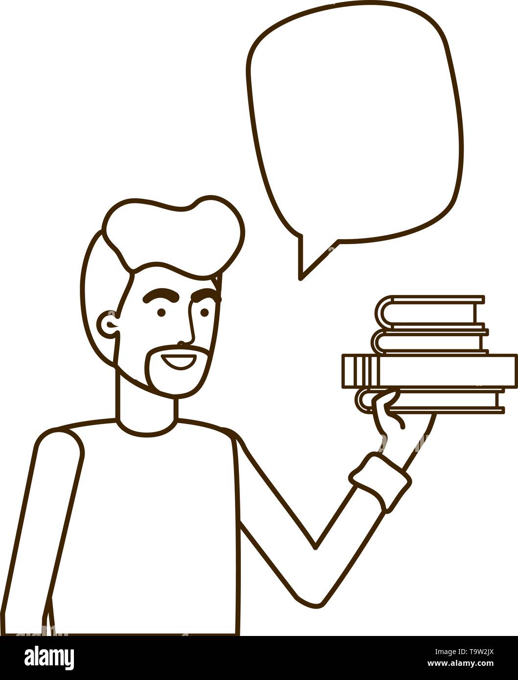 man with books in white background Stock Vector Image & Art - Alamy