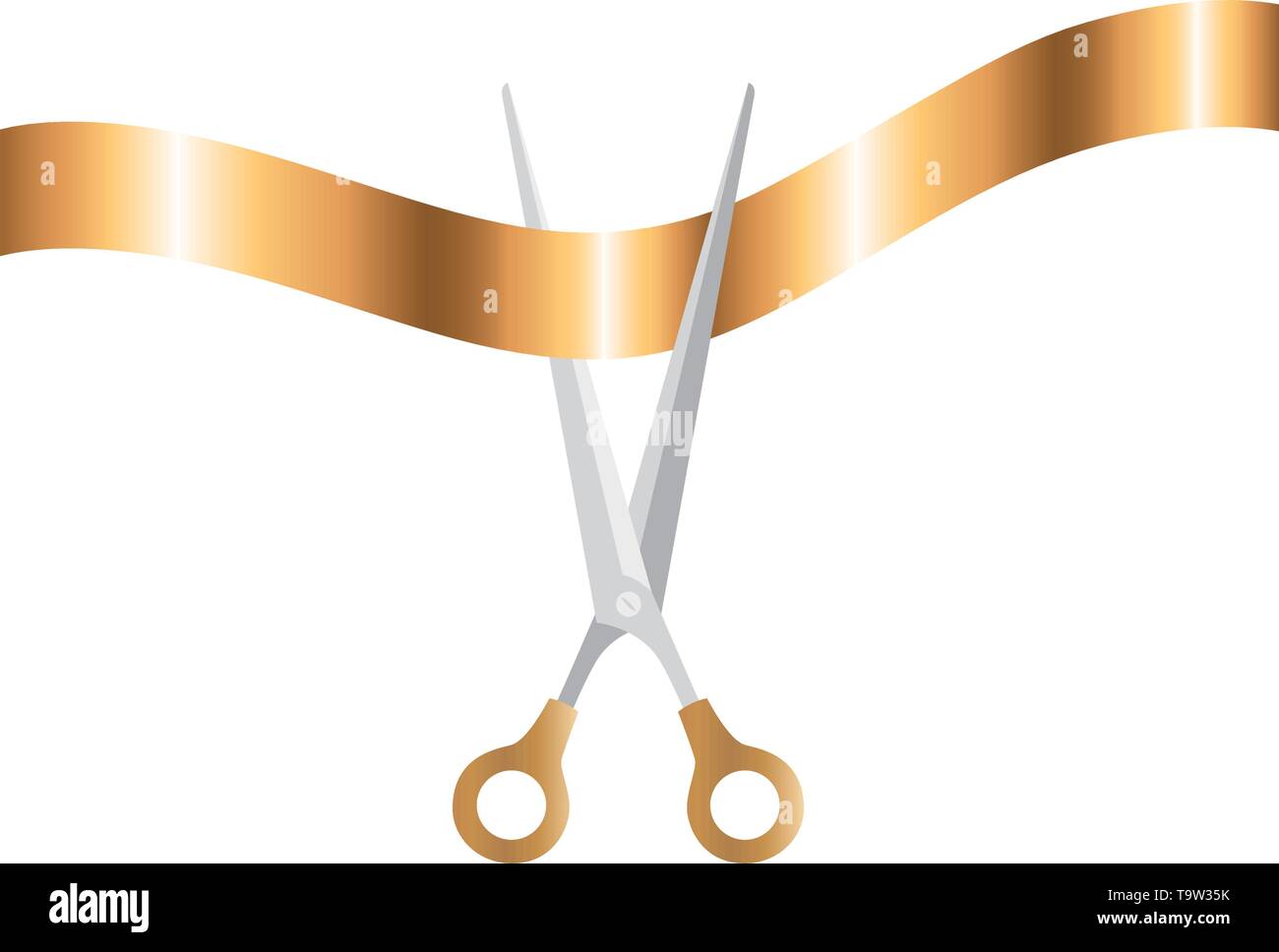scissors with ribbon on white background Stock Vector Image & Art - Alamy