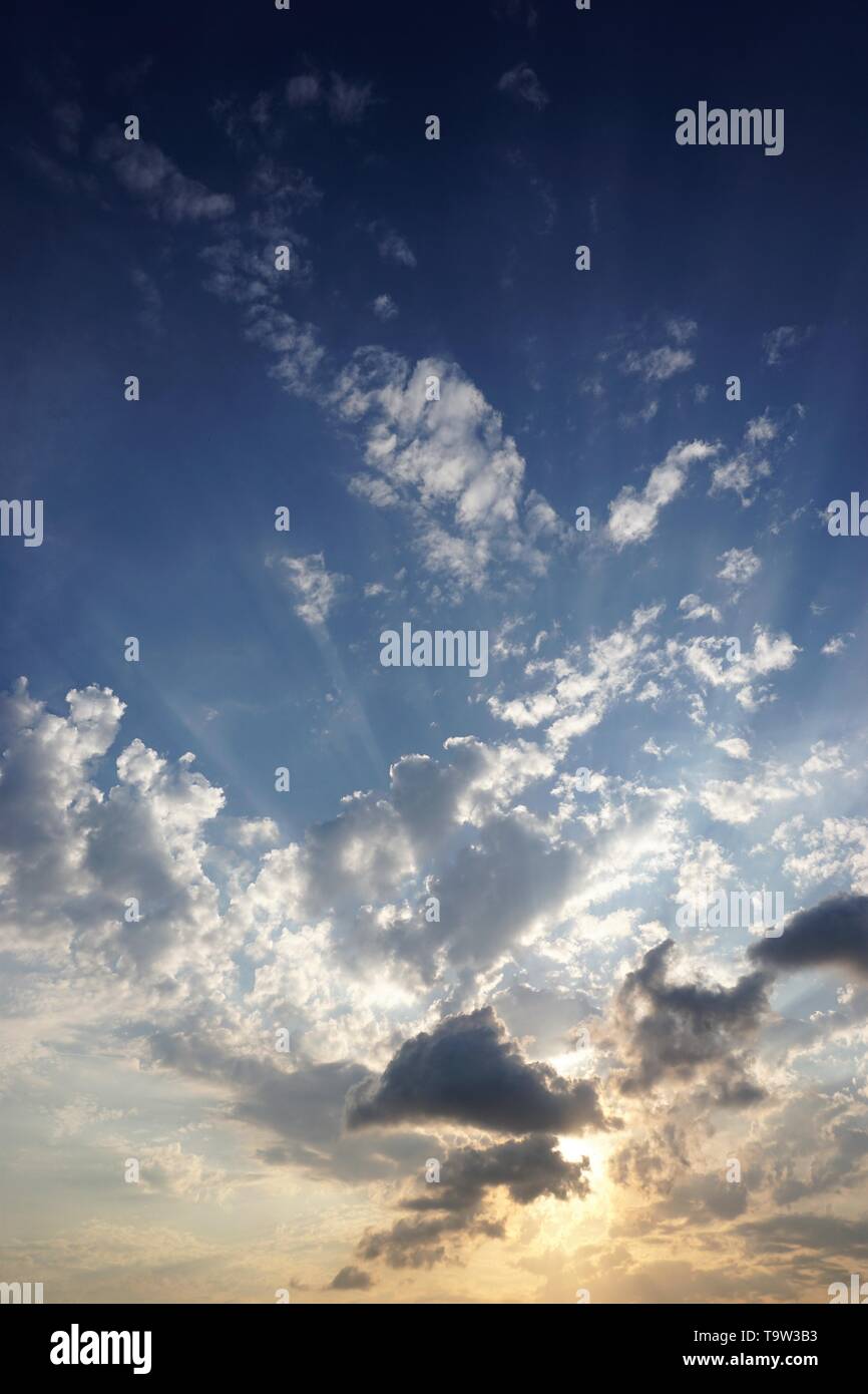 Clouds, sky and sunlight before sunset Stock Photo - Alamy