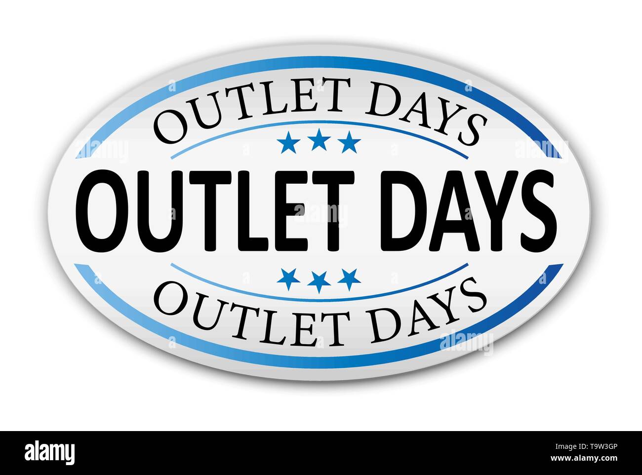 Outlet sign or label for business promotion, vector illustration Stock ...