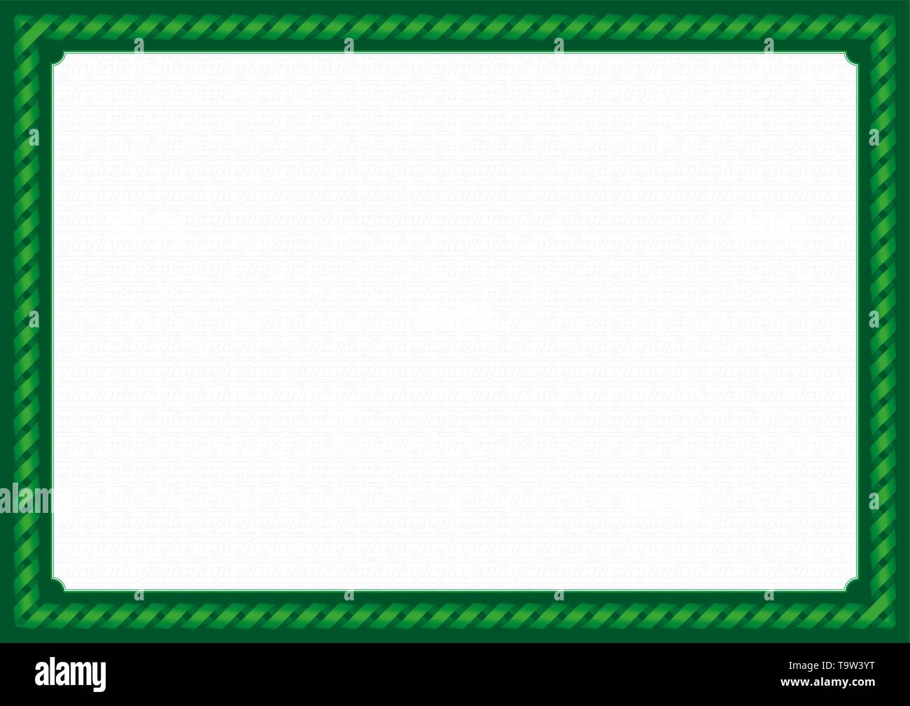 Green frame with ribbon. Luxury vintage border. Vector Illustration ...