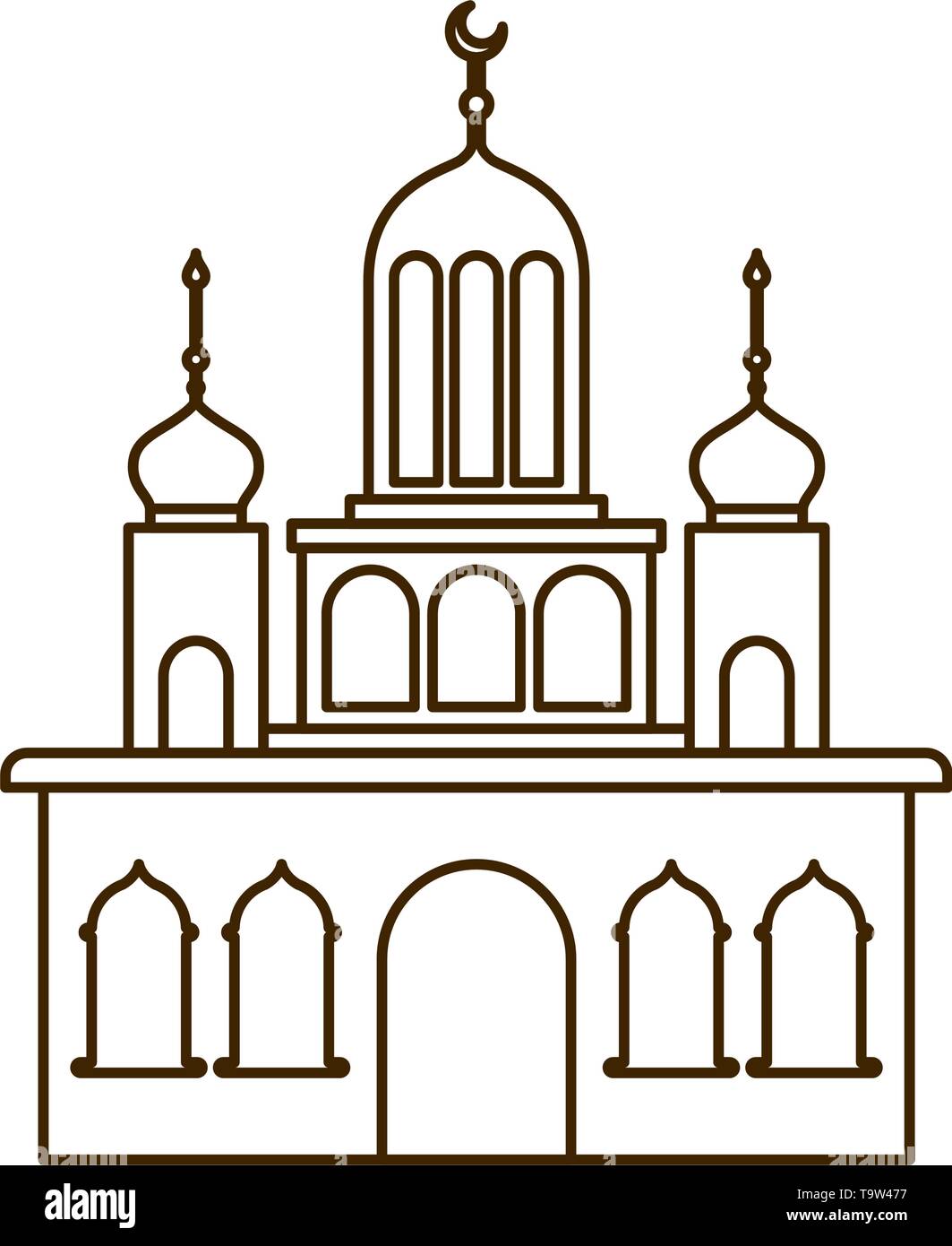 Ramadan Kareem Mosque Building Icon Stock Vector Image And Art Alamy