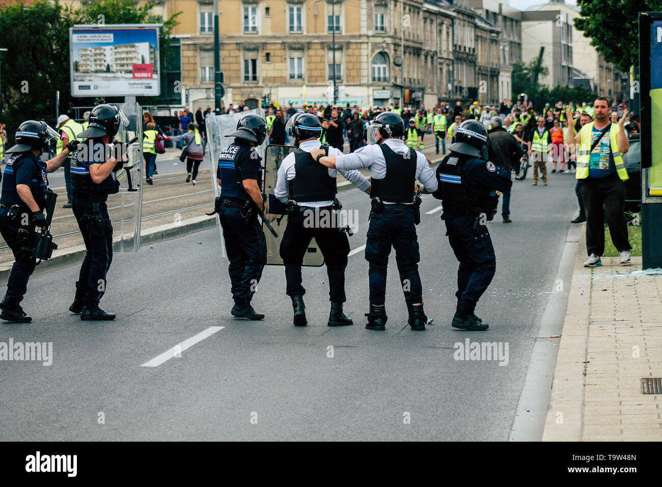 Reims France May 18, 2019 View of the French National Police loading ...