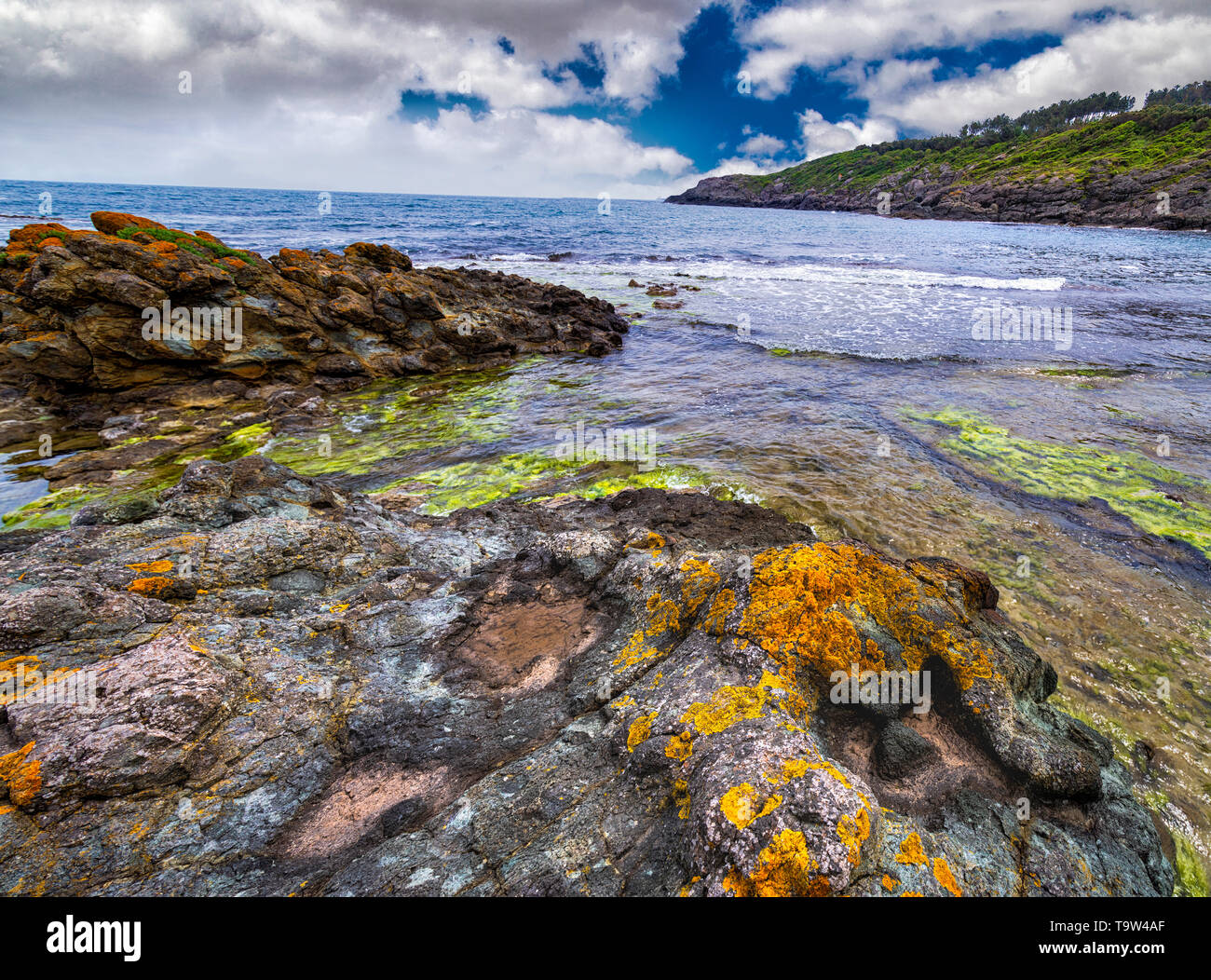 Panorama seascape and rocks view from coastal side Stock Photo - Alamy