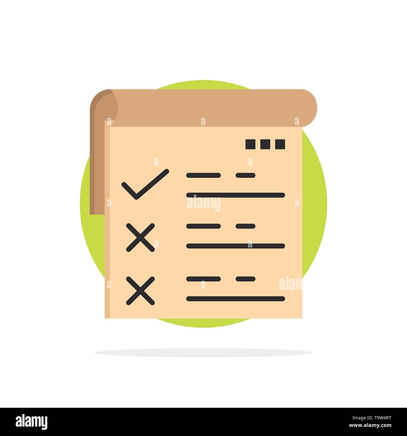 Checklist Testing Report Qa Abstract Circle Background Flat Color Icon Stock Vector Image