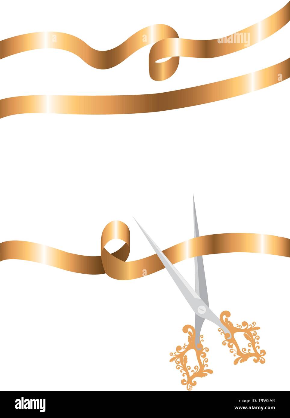 scissors with ribbon on white background Stock Vector Image & Art - Alamy