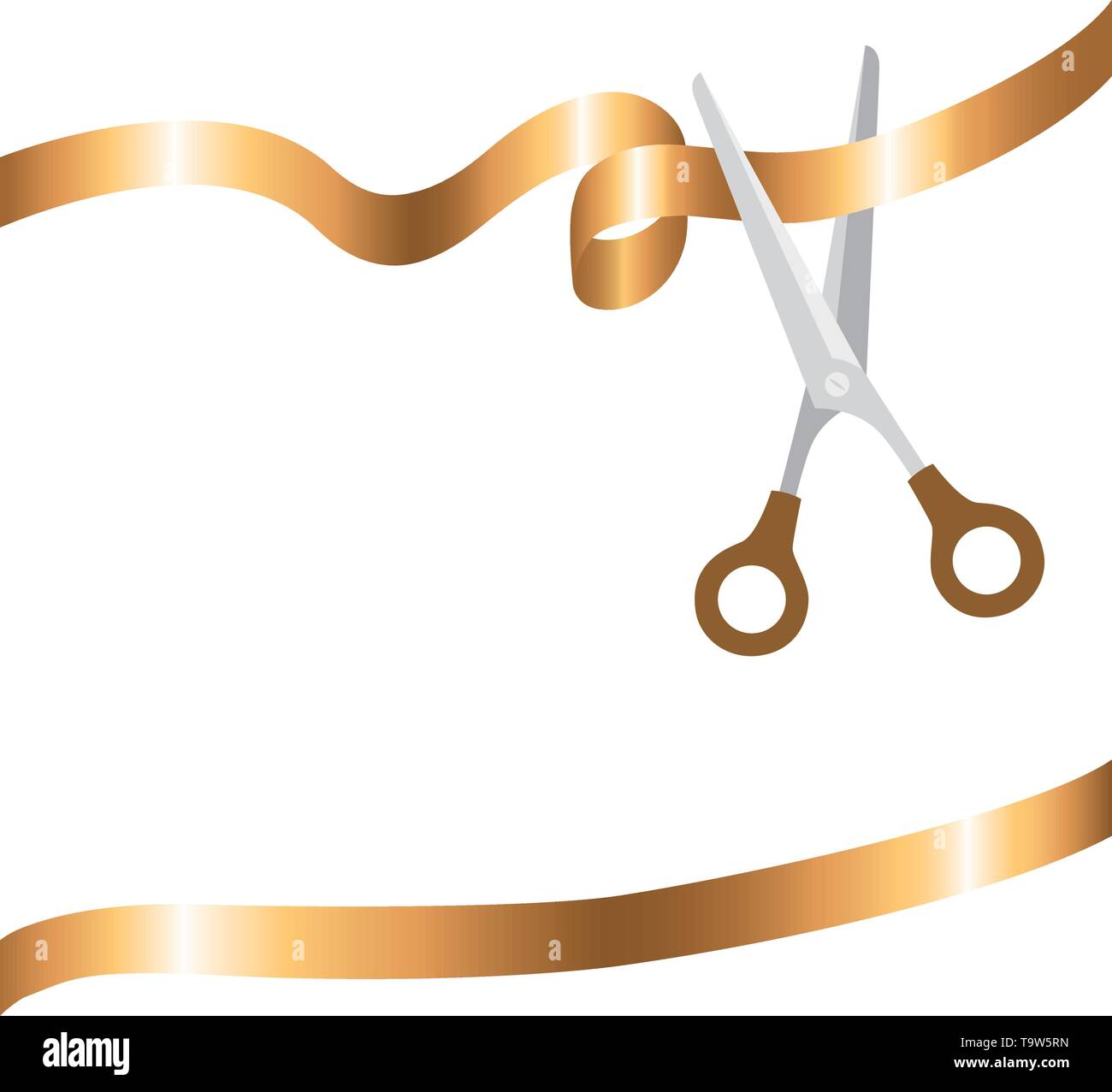 scissors with ribbon on white background Stock Vector Image & Art - Alamy
