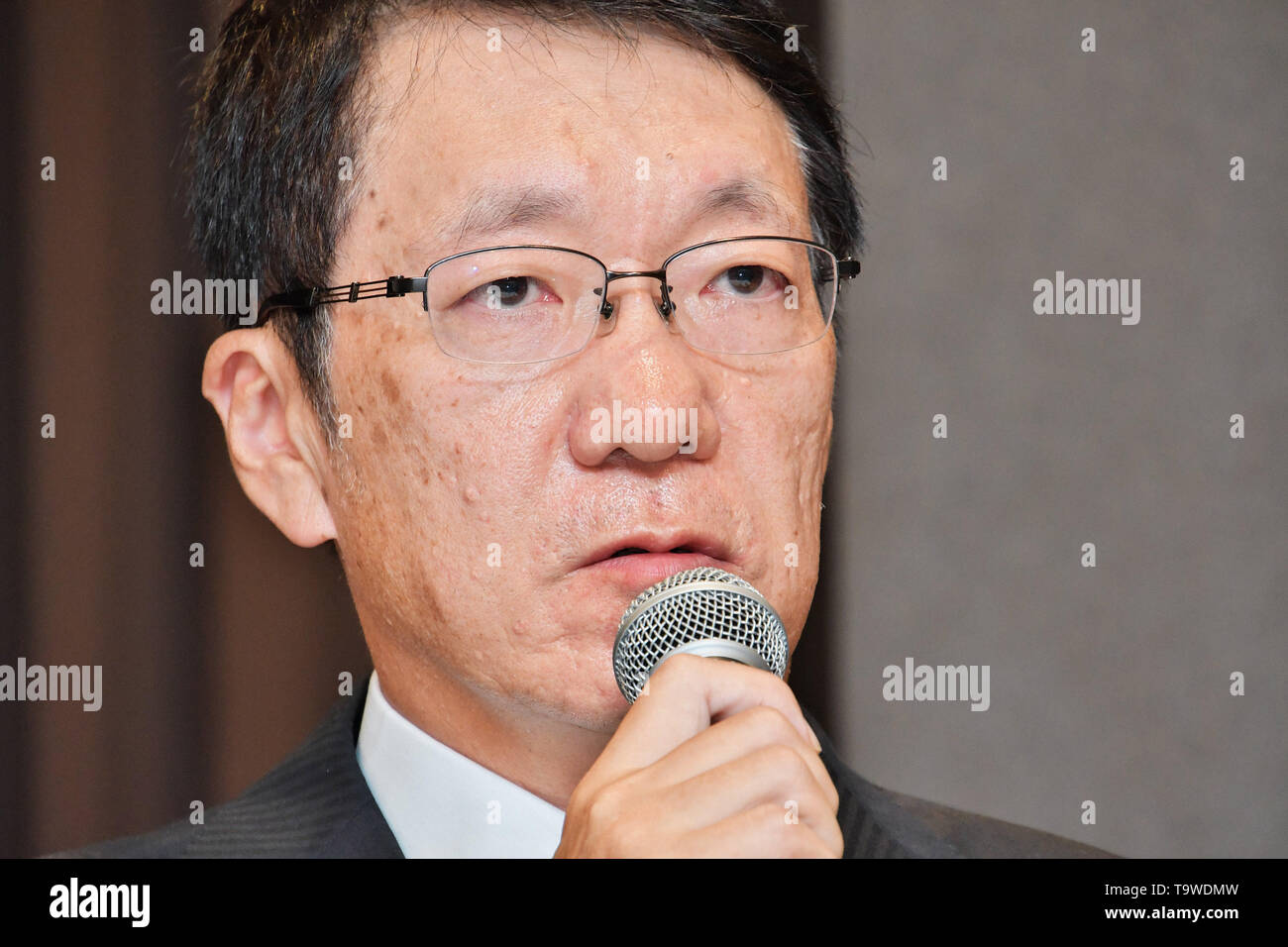 Mitsubishi Motors New CEO Takao Kato speaks during a press conference ...