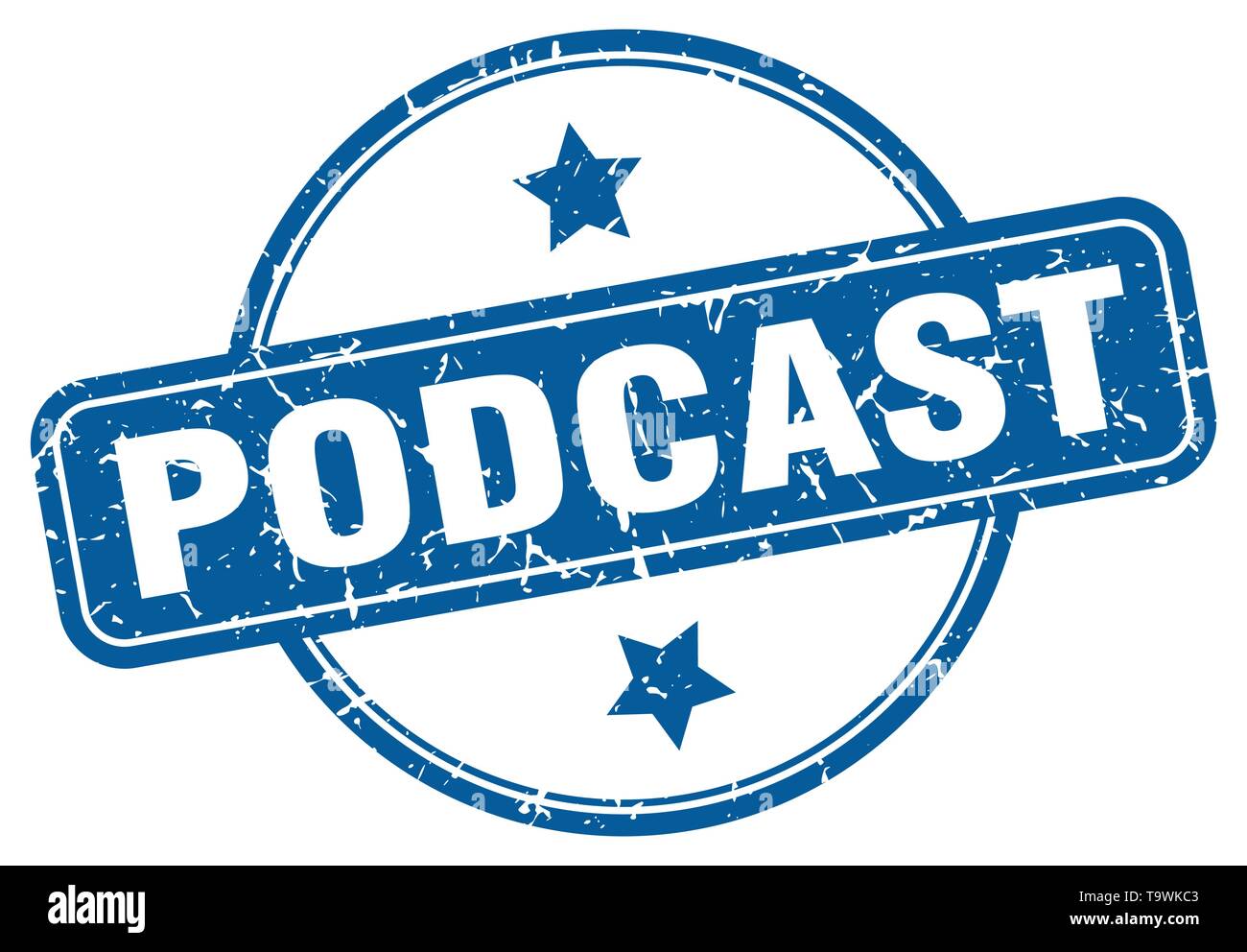 podcast round grunge isolated stamp Stock Vector Image & Art - Alamy