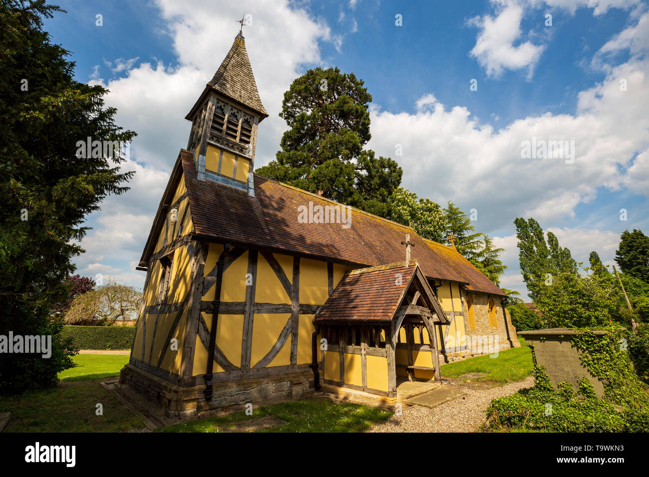 The 14th century Timber-frame church of St Peter at Besford in ...